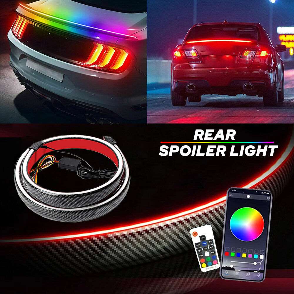 Universal RGB function LED Carbon fibre Boot Spoiler app controlled ...